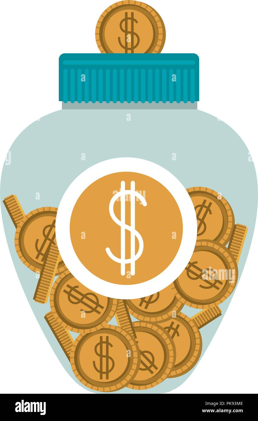 jar with coins money Stock Vector Image & Art - Alamy