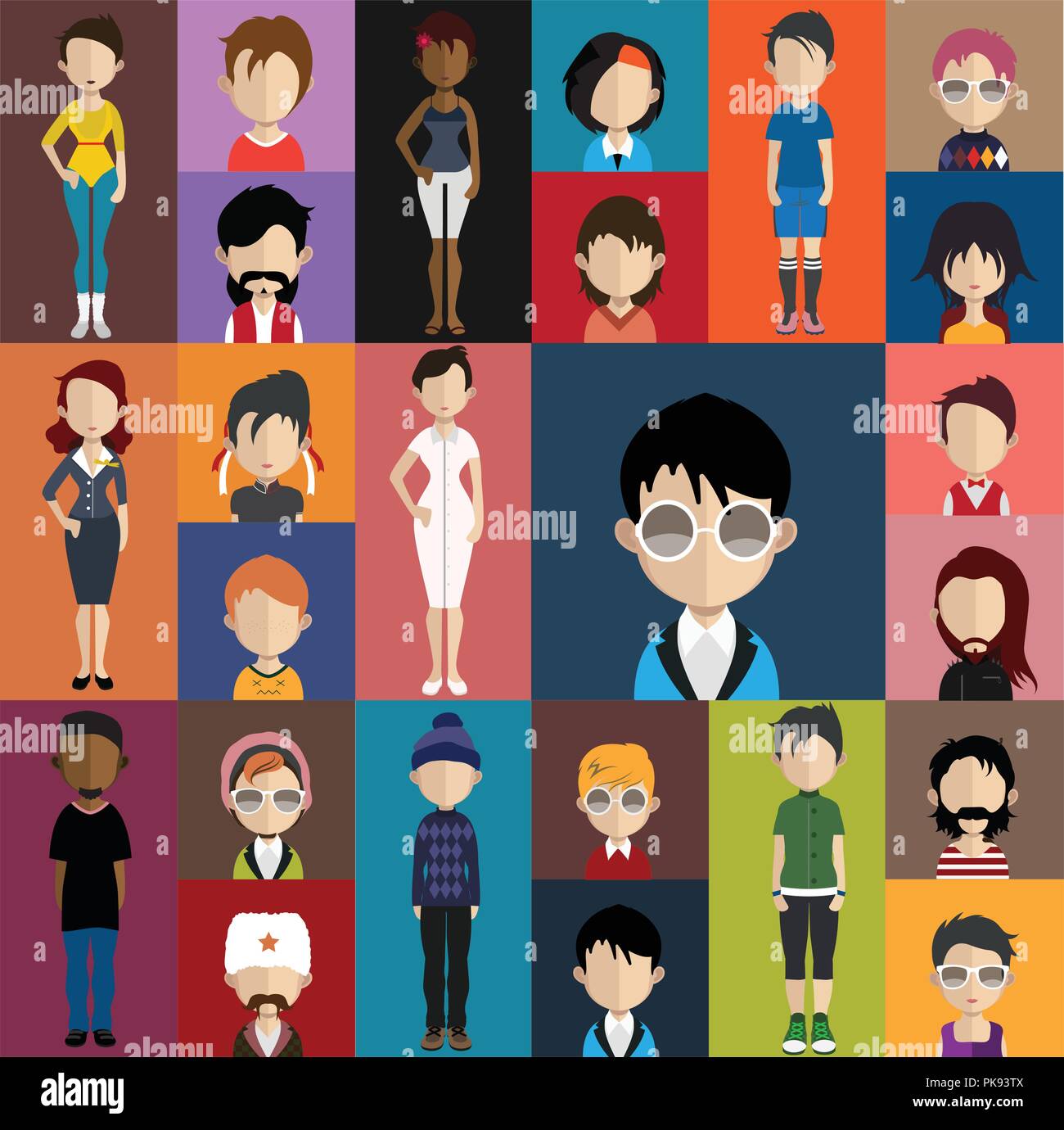 People avatar with full body and torso variations Stock Vector Image ...
