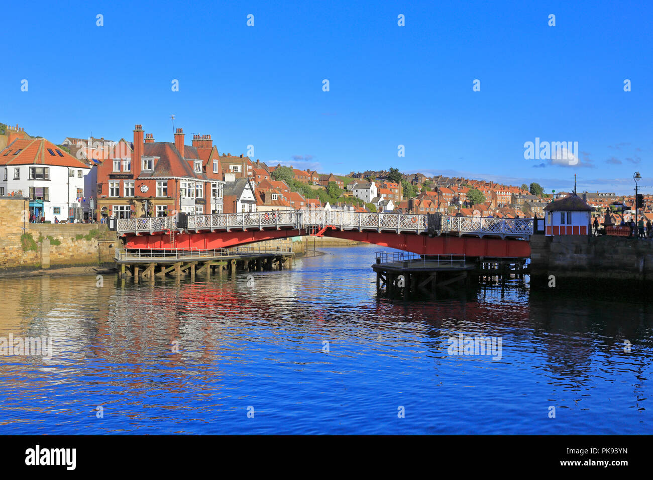 The Swing Bridge over the River Esk, Whitby, North Yorkshire, England ...