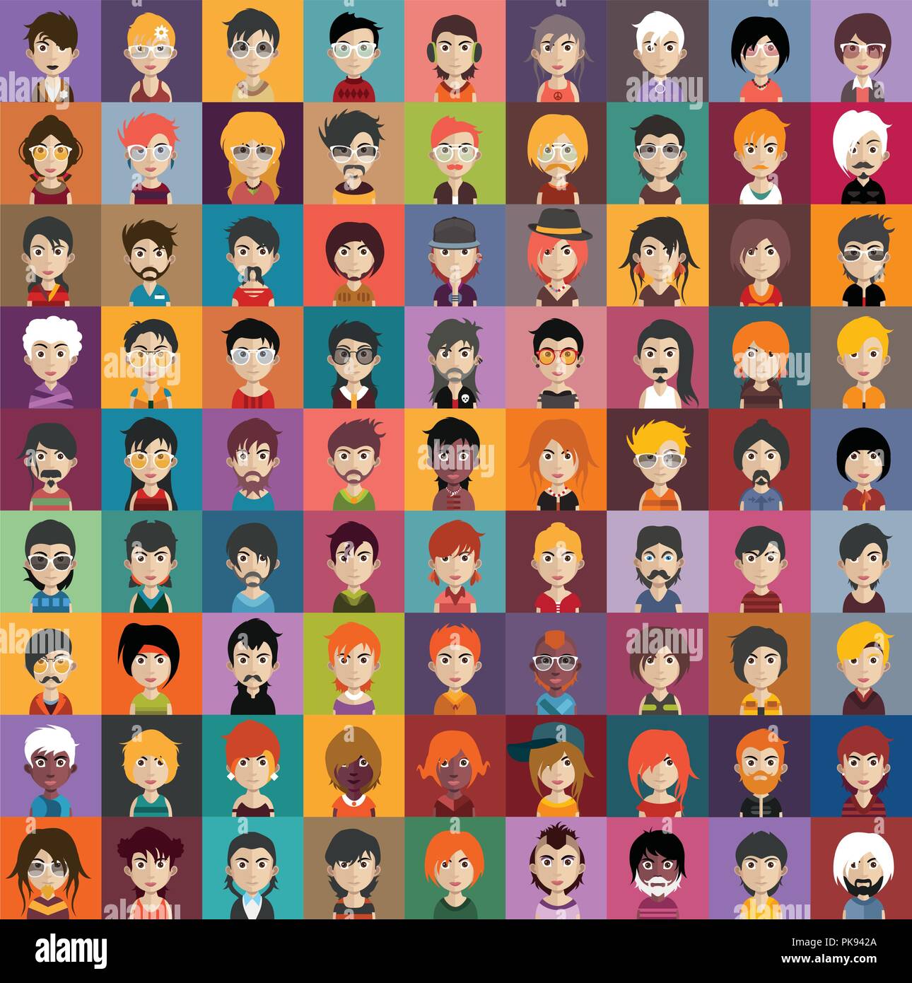 Set of people icons with faces Stock Vector Image & Art - Alamy