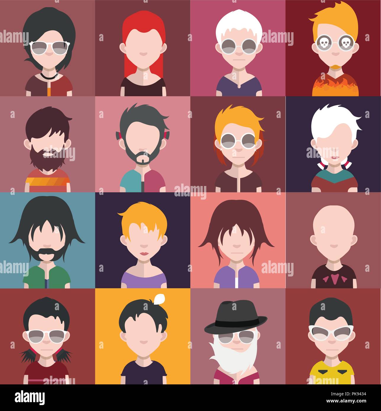 Set of people icons with faces Stock Vector Image & Art - Alamy