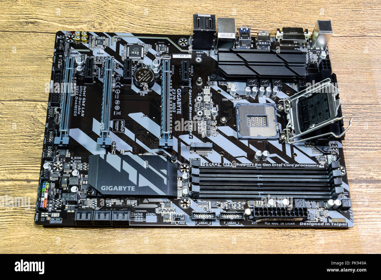 Motherboard Gigabit for the processor Intel Stock Photo - Alamy