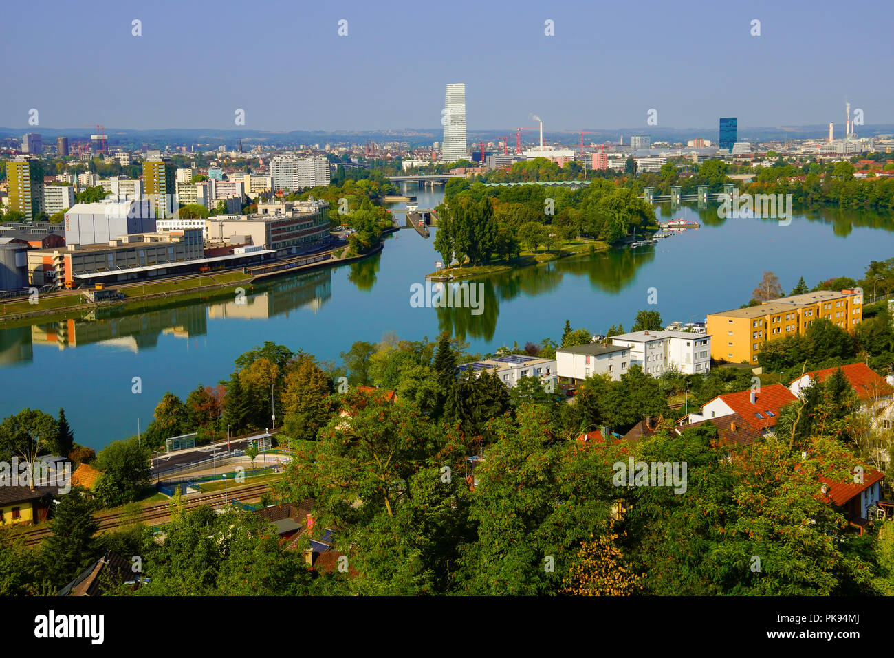 Panoramic view of Basel and Rhein River, Switzerland Stock Photo - Alamy