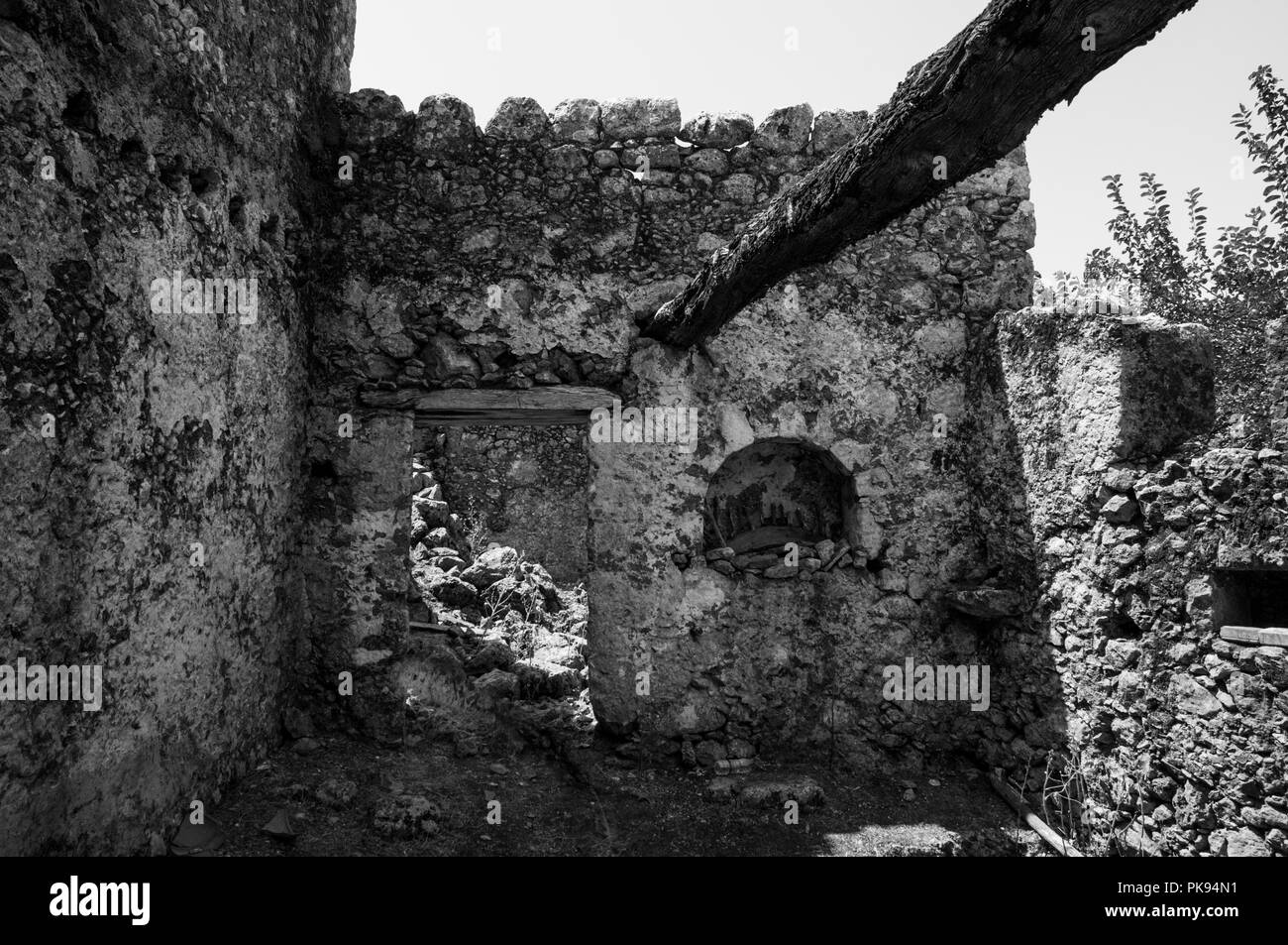 Deserted village of Aradena Stock Photo - Alamy