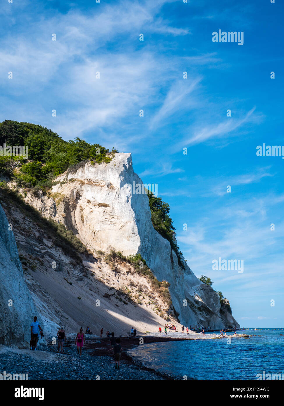 Tourists Walking at, Møns Klint, Famous Chalk Cliffs, Island of Mons ...