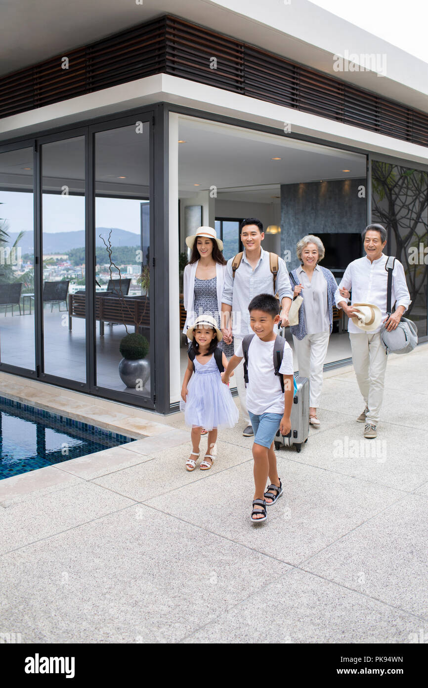 Happy family on vacation Stock Photo - Alamy