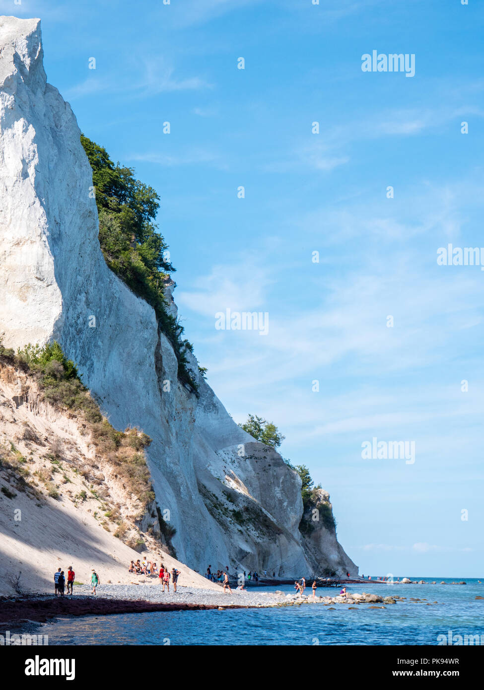 Tourists Walking at, Møns Klint, Famous Chalk Cliffs, Island of Mons ...