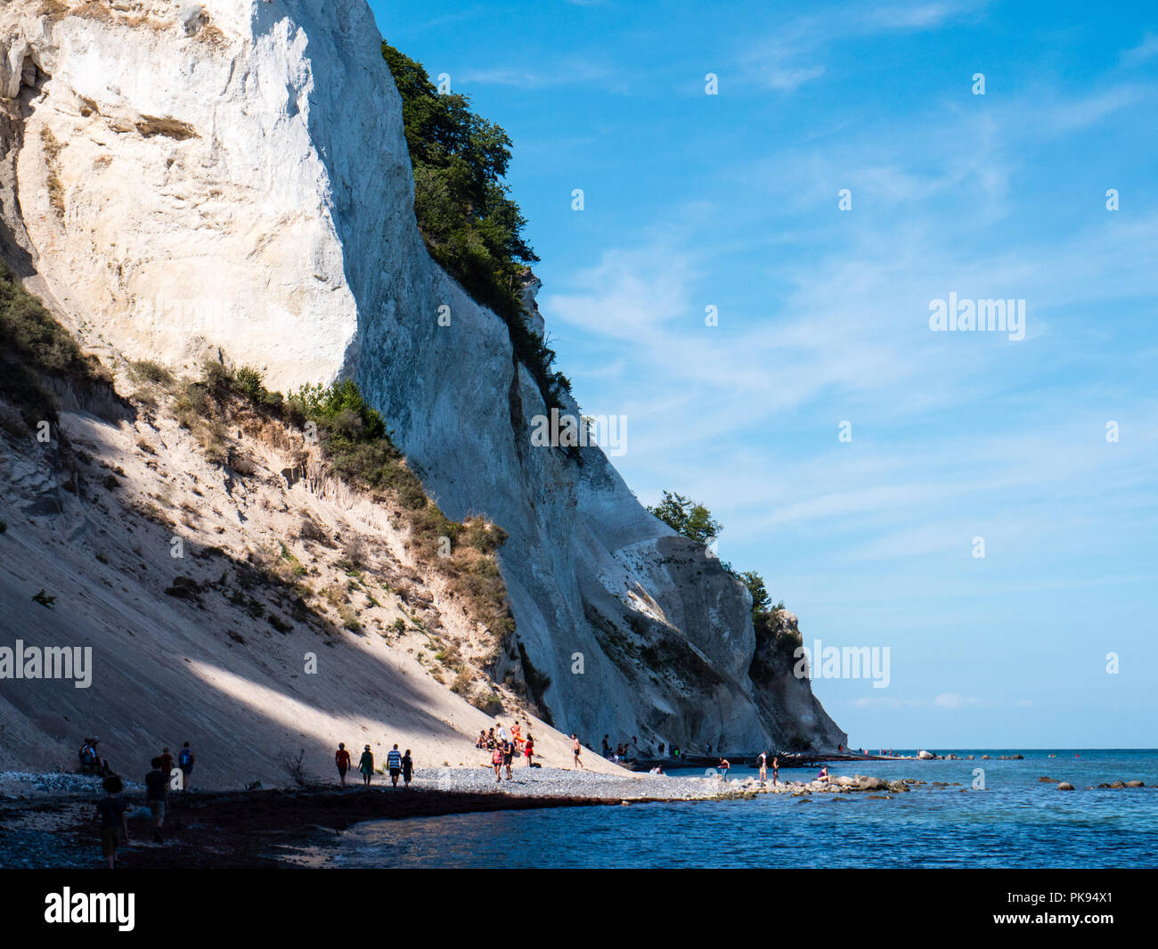 Tourists Walking at, Møns Klint, Famous Chalk Cliffs, Island of Mons ...