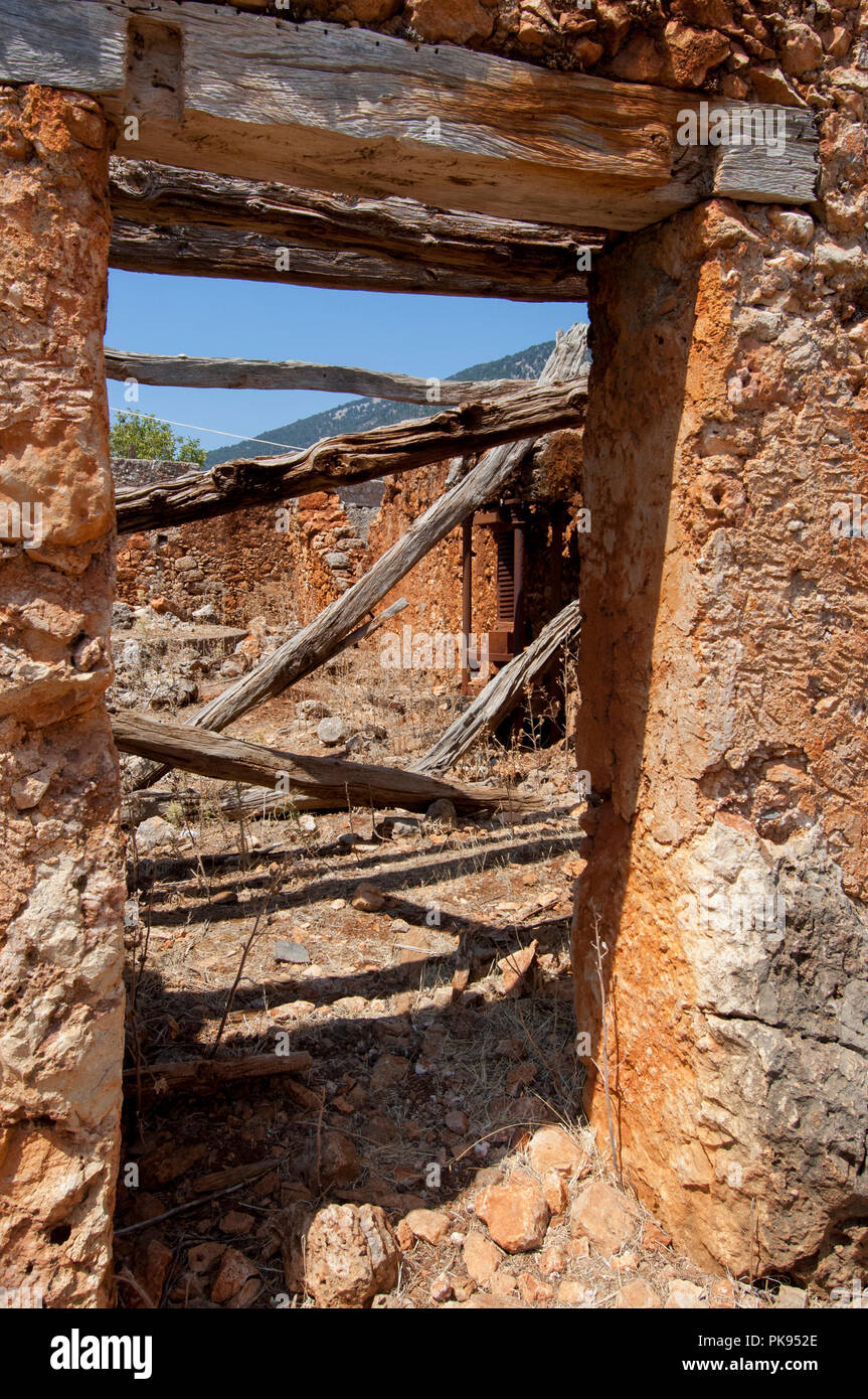 Deserted village of Aradena Stock Photo - Alamy