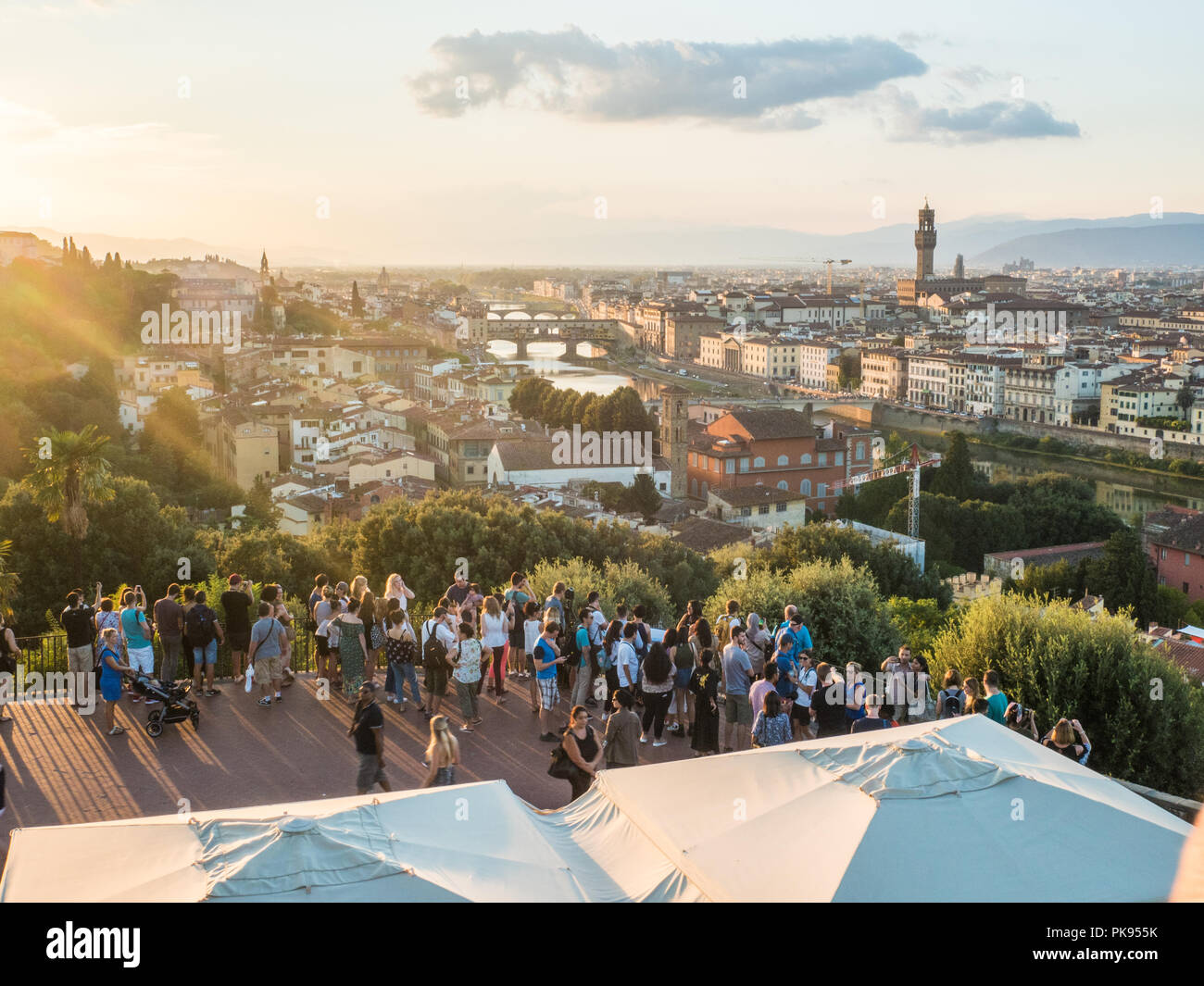 View over florence from piazza michelangelo hi-res stock photography ...