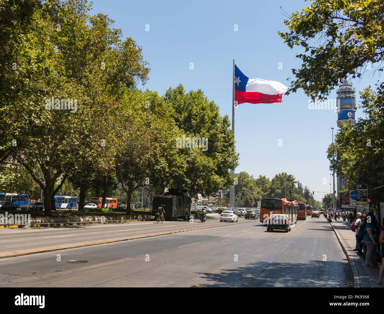 Intense traffic on Avenida La Alameda, the most important street in ...