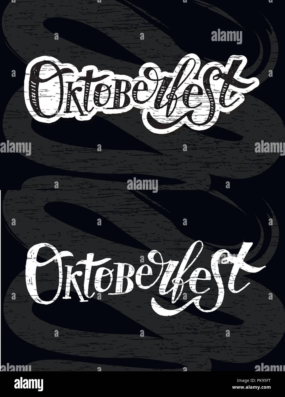 Oktoberfest lettering Calligraphy Brush Text Holiday Illustration Stock ...