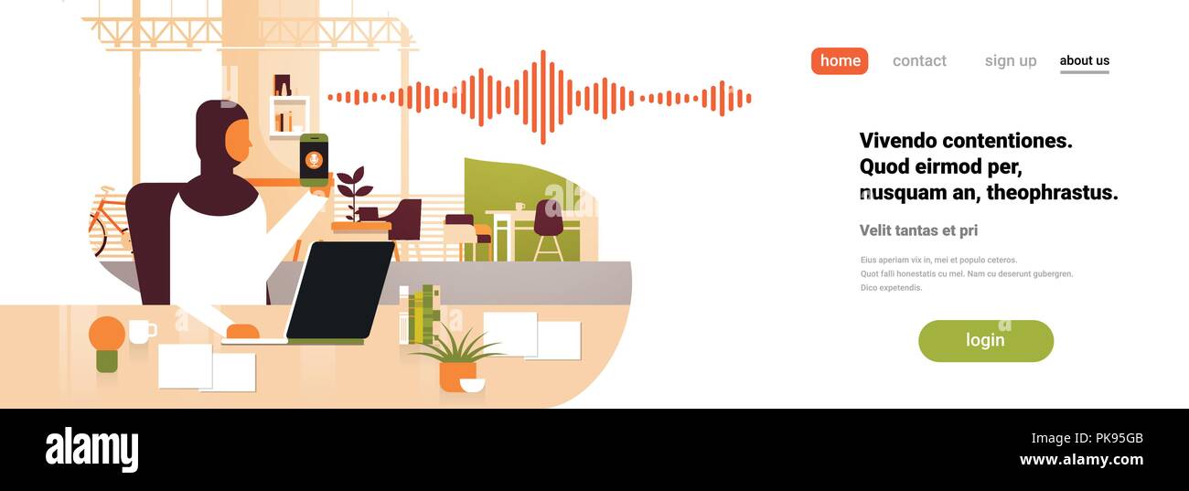 arabic businesswoman hold phone intelligent voice personal assistant ... arabic businesswoman hold phone intelligent voice personal assistant ...