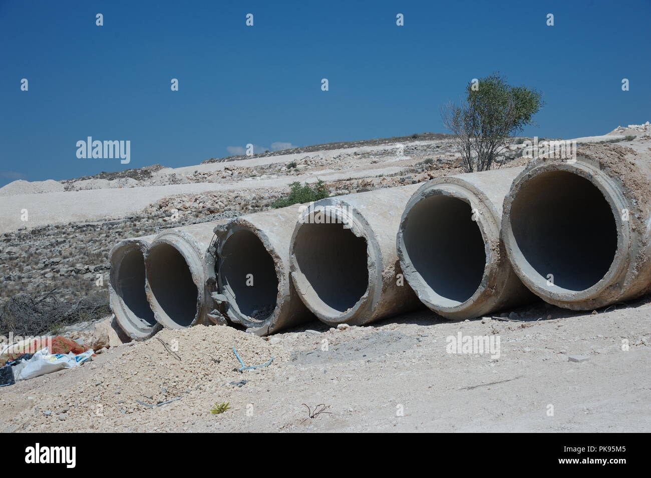 prepare rolls for building a sewage channels Stock Photo - Alamy