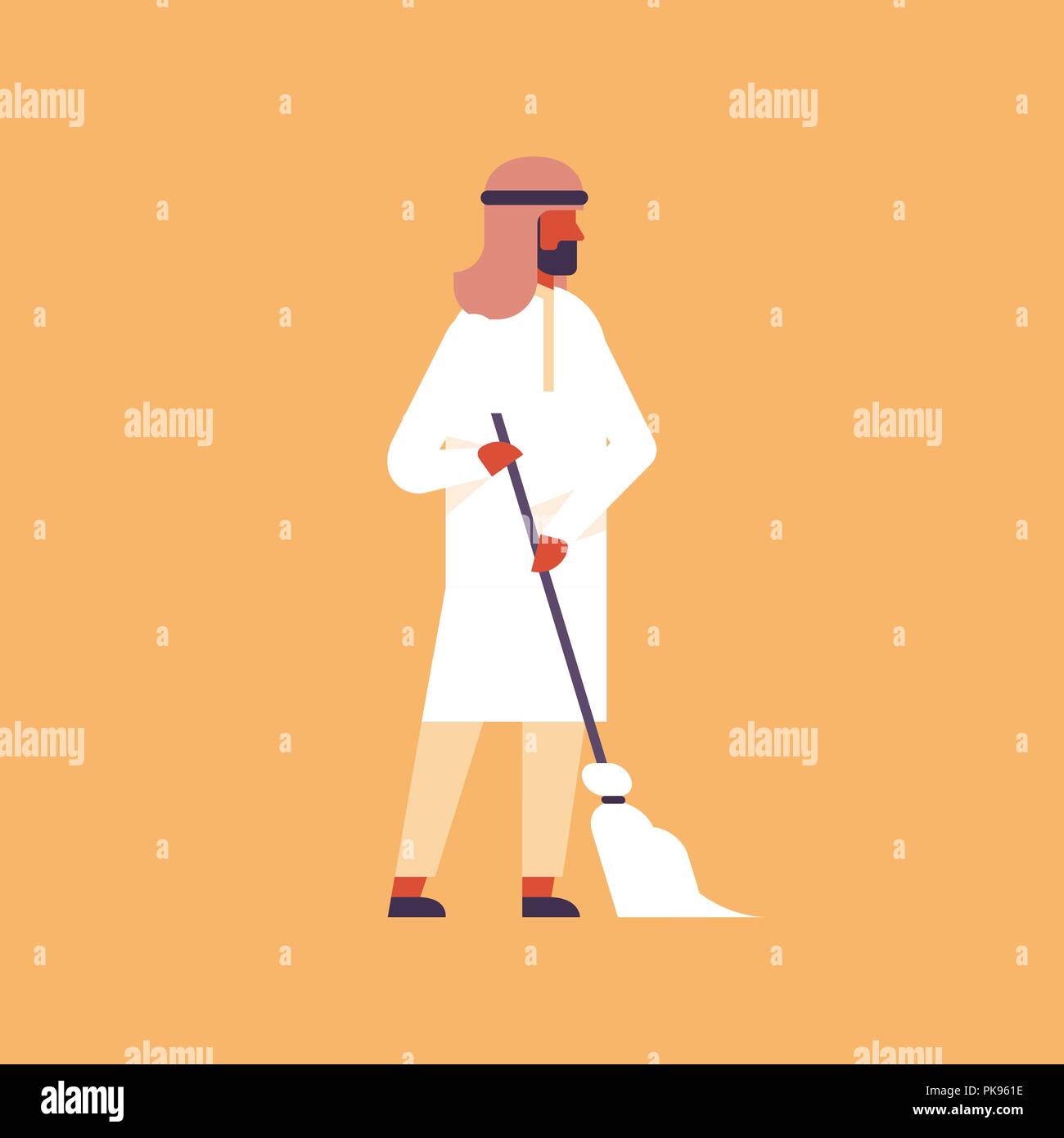Cleaner worker arabic arab Stock Vector Images - Alamy