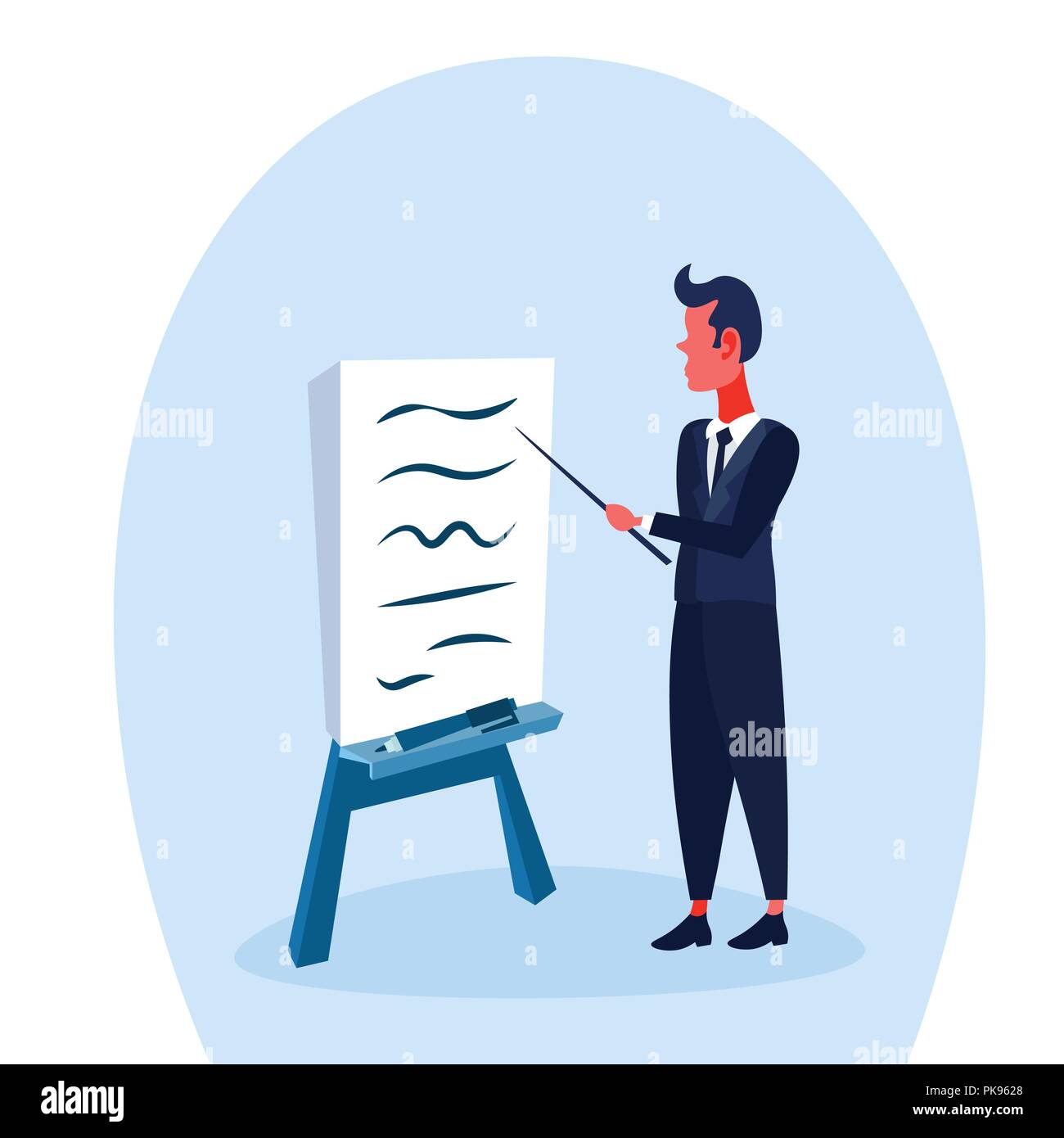 businessman pointing flipchart presenting information concept man ...