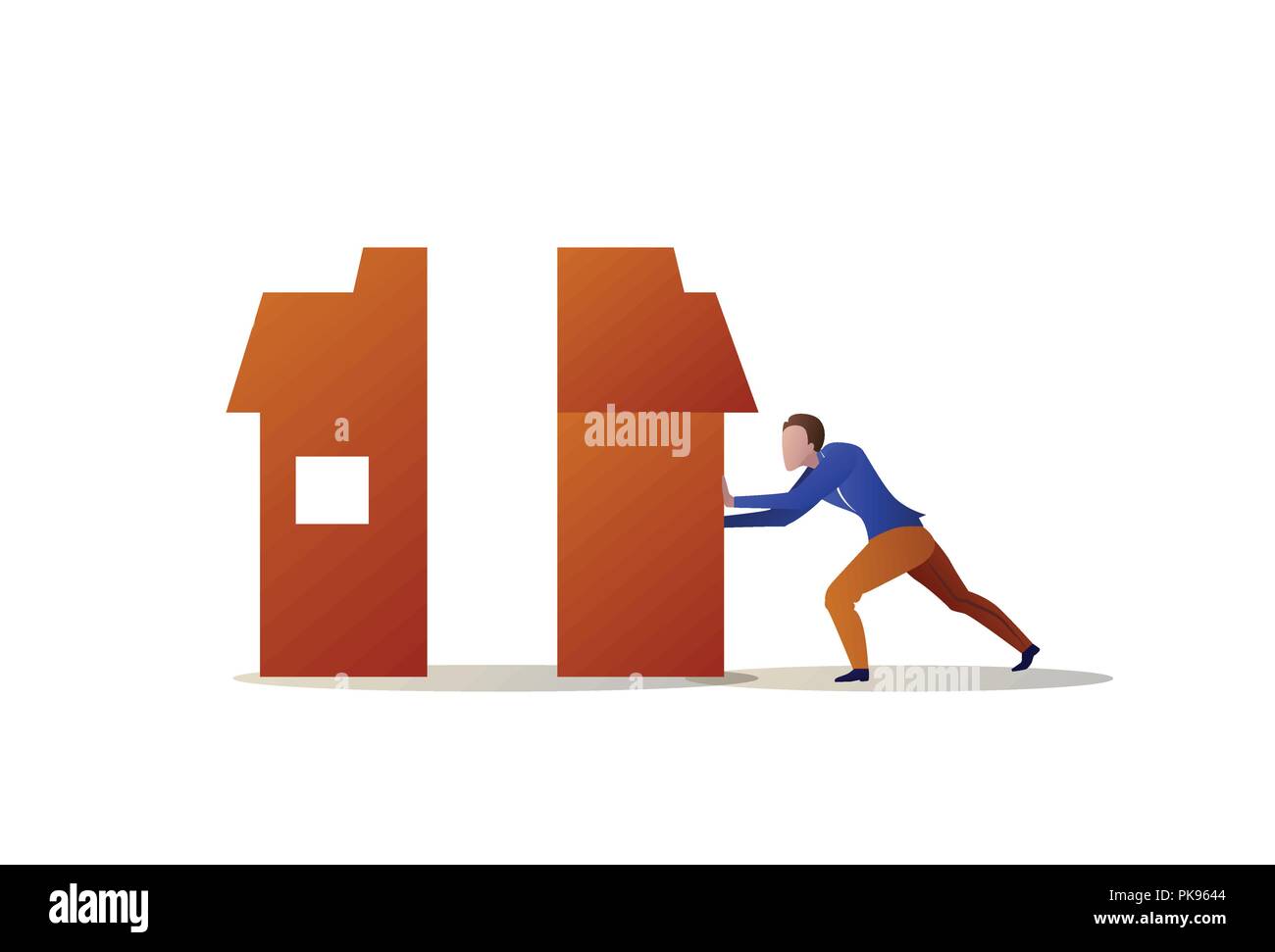 Two people pushing each other Stock Vector Images - Alamy