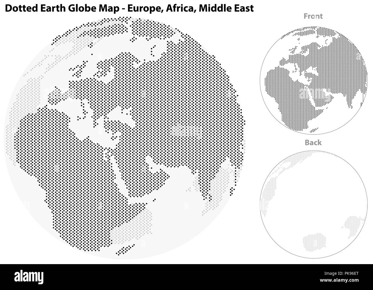 Dotted Earth Globe with Central View of Europe Stock Vector Image & Art ...