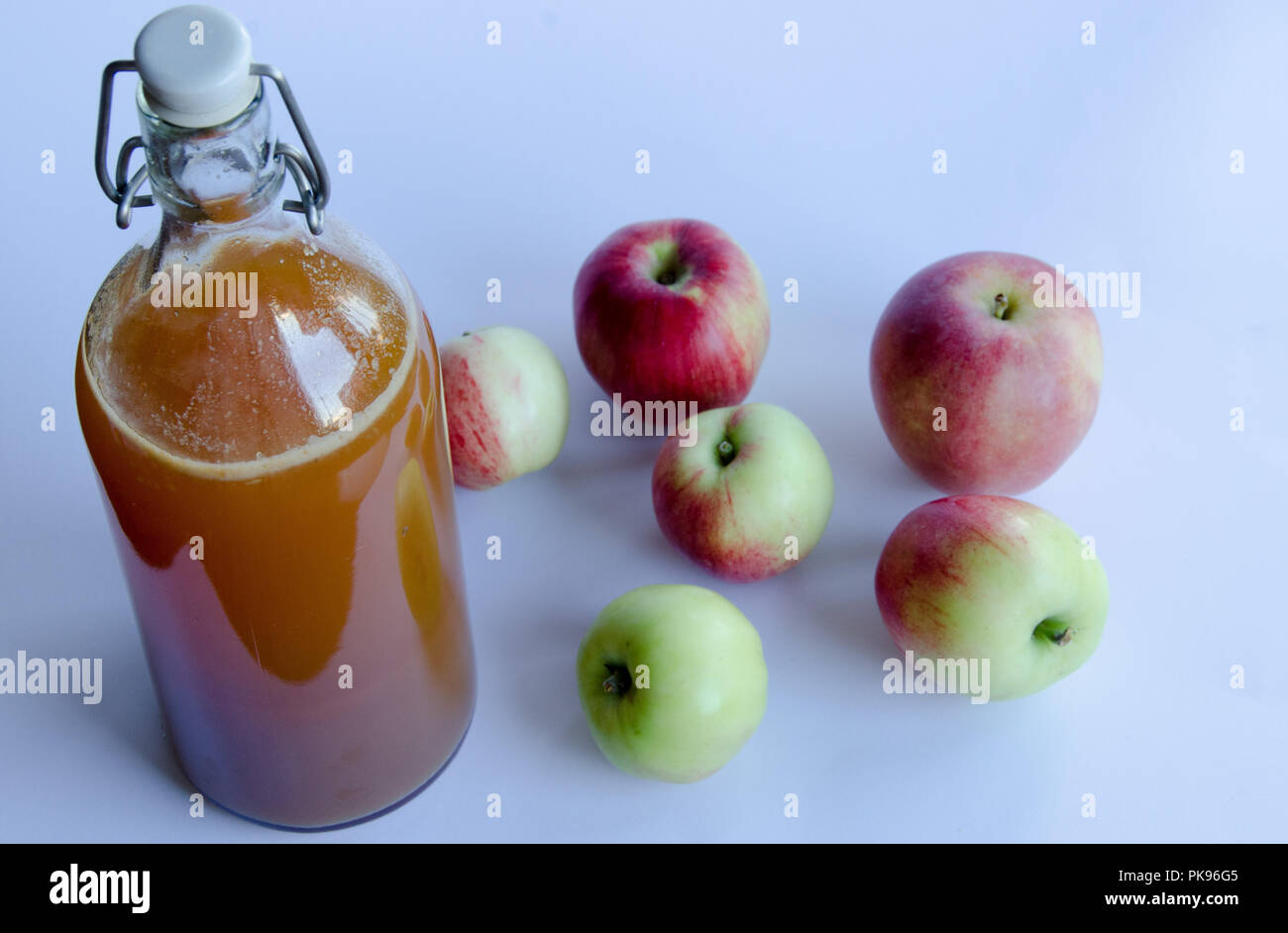 Apple sap with the main ingredient on a white background Stock Photo ...