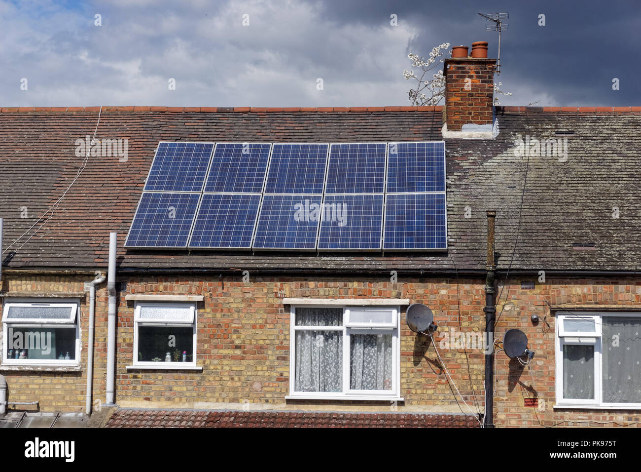 Solar Cells On A House Roof High Resolution Stock Photography and ...