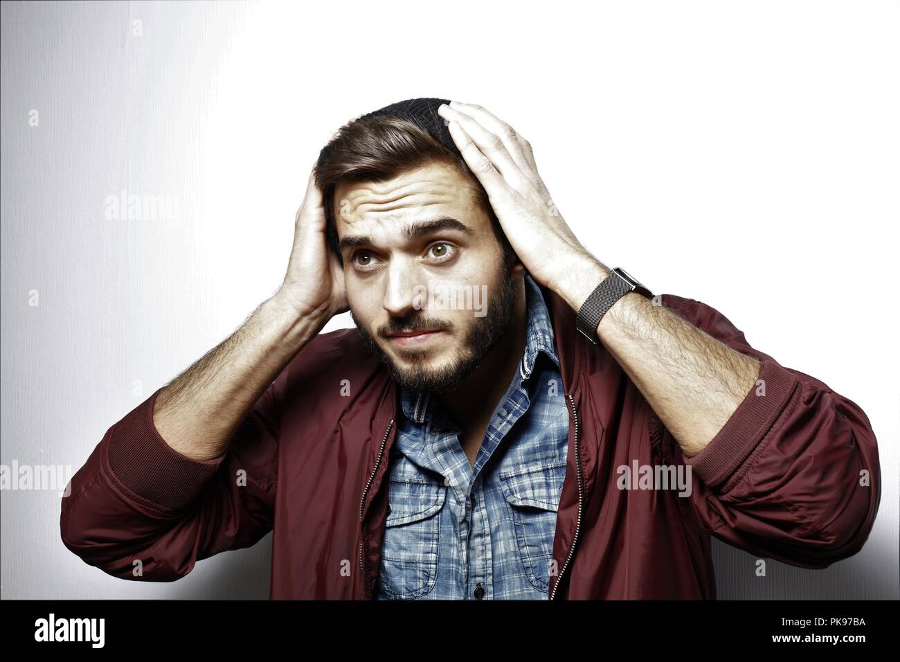 Man overwhelmed hi-res stock photography and images - Alamy