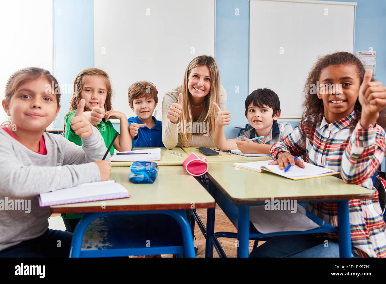Excited Elementary Student