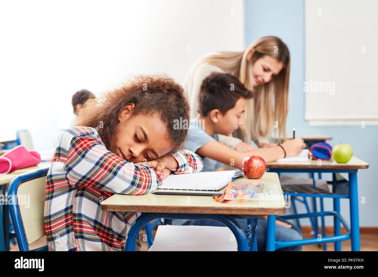 Exhausted teacher classroom hi-res stock photography and images - Alamy