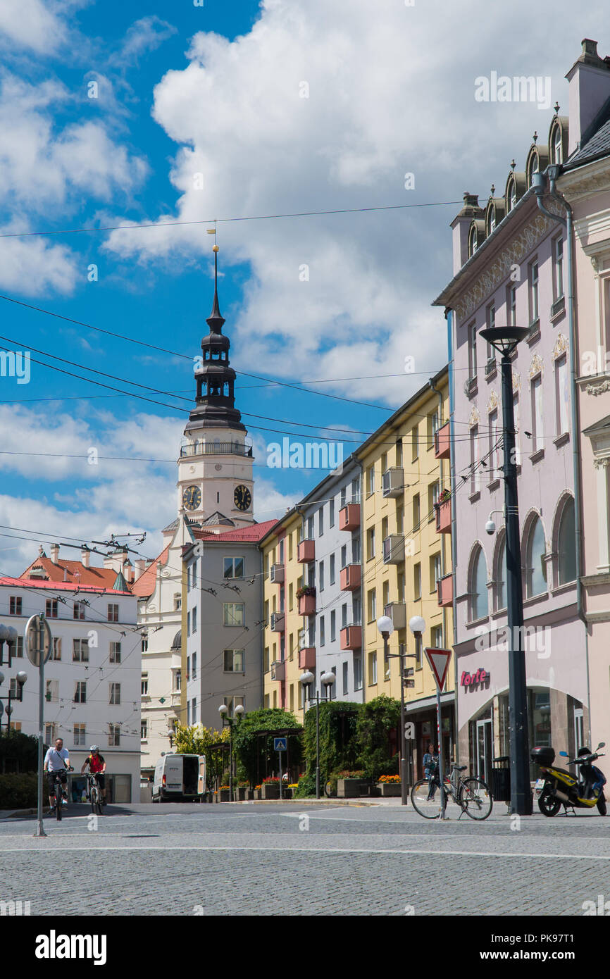 OPAVA, CZECH REPUBLIC Old town. Beautiful house, classic european ...