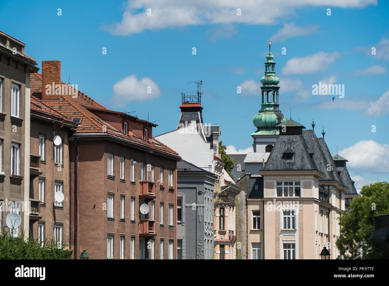 OPAVA, CZECH REPUBLIC Old town. Beautiful house, classic european ...