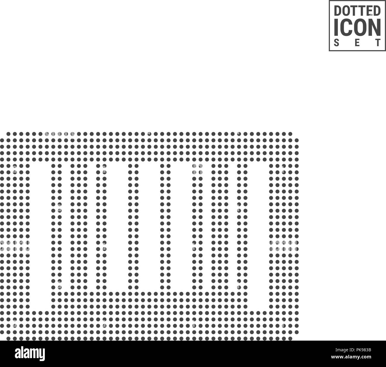 Barcode Dot Pattern Icon. Shopping Dotted Icon Isolated on White ...