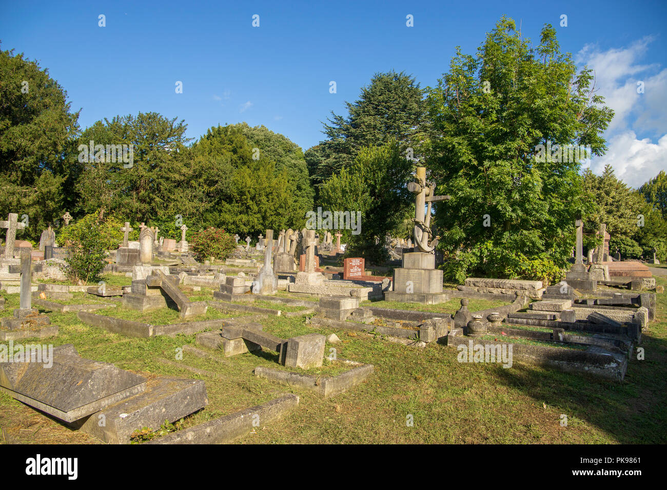 The Graves and Graveyard at Locksbrook Cemetery, Bath, Somerset Stock ...