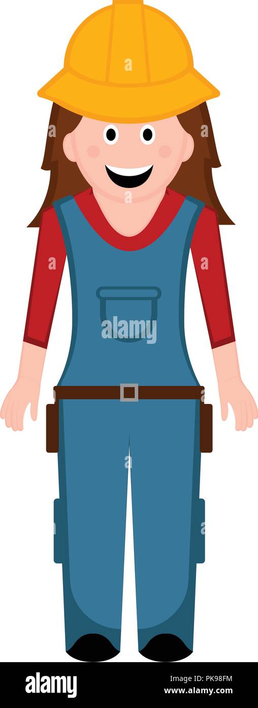 Adult female builder in Stock Vector Images - Alamy