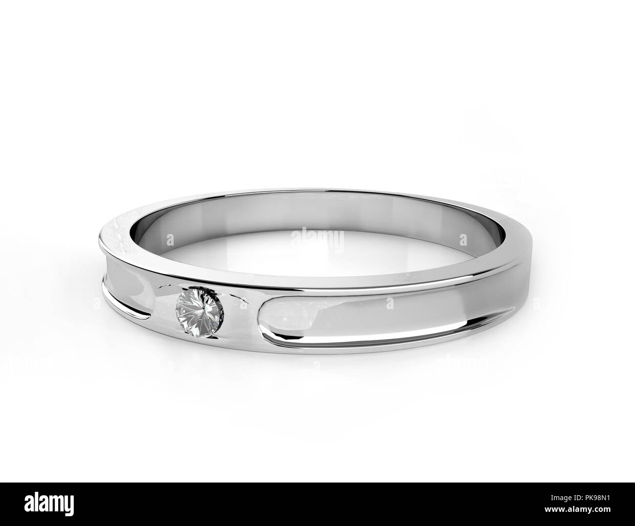 Diamond ring on a white background Stock Photo - Alamy