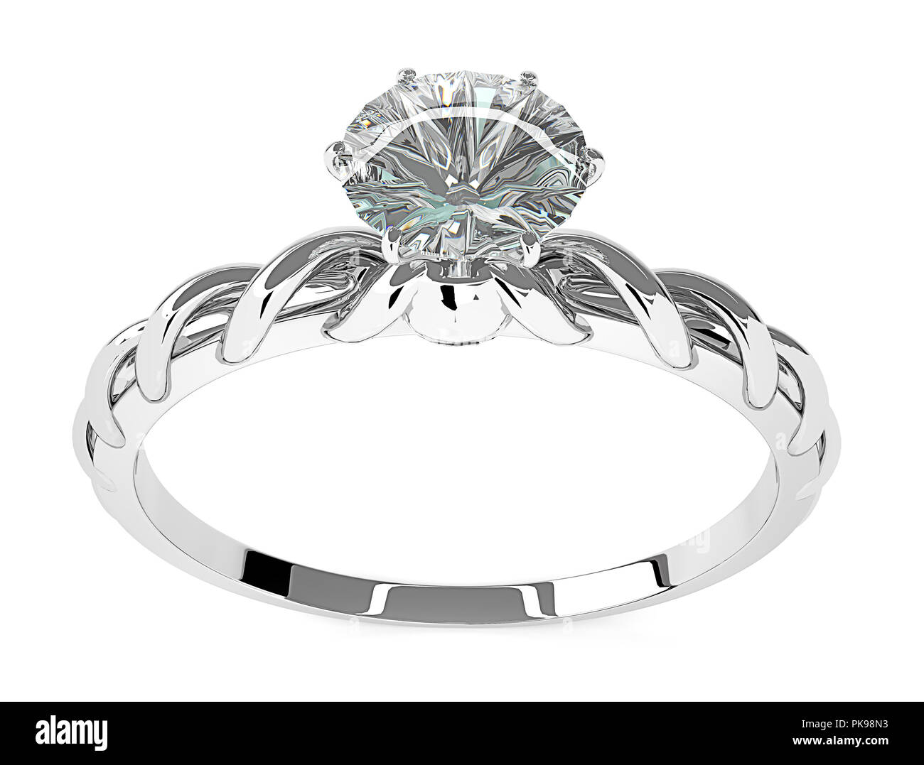 Diamond ring on a white background Stock Photo - Alamy