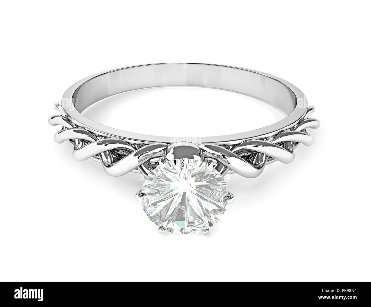 Diamond ring on a white background Stock Photo - Alamy