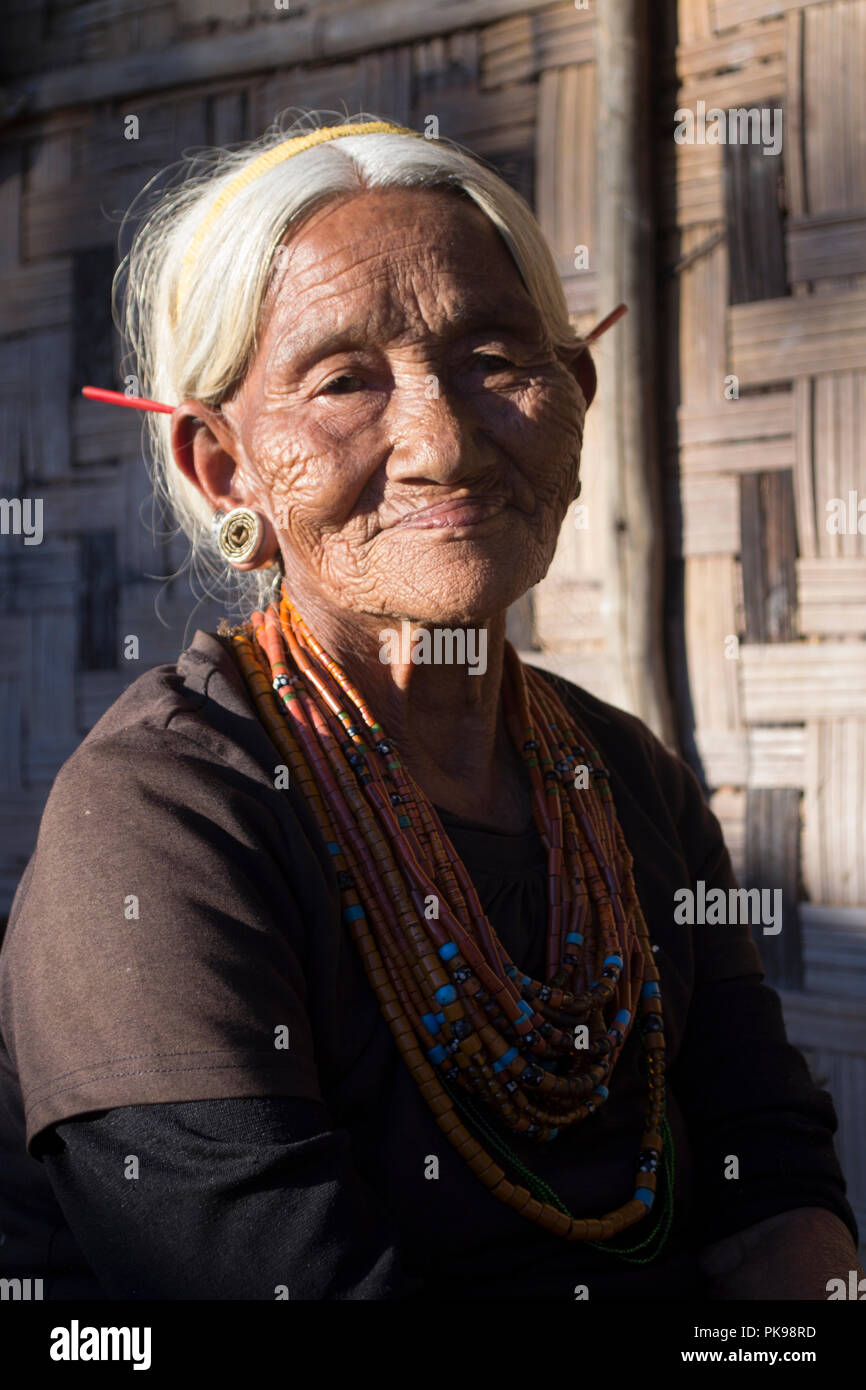 Mon district, Nagaland. Portrait of village elder Stock Photo - Alamy
