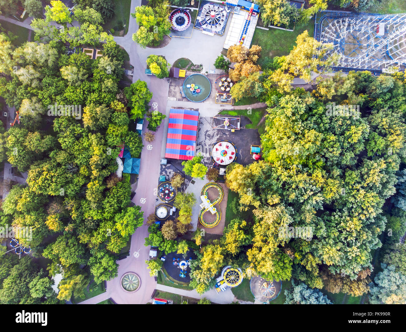 Aerial top view amusement park hi-res stock photography and images - Alamy