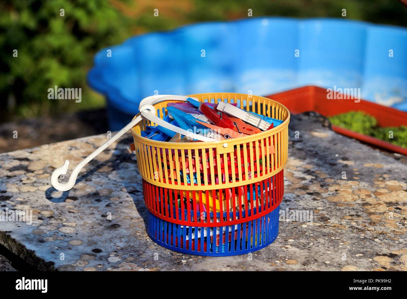 Clothespin basket hi-res stock photography and images - Alamy