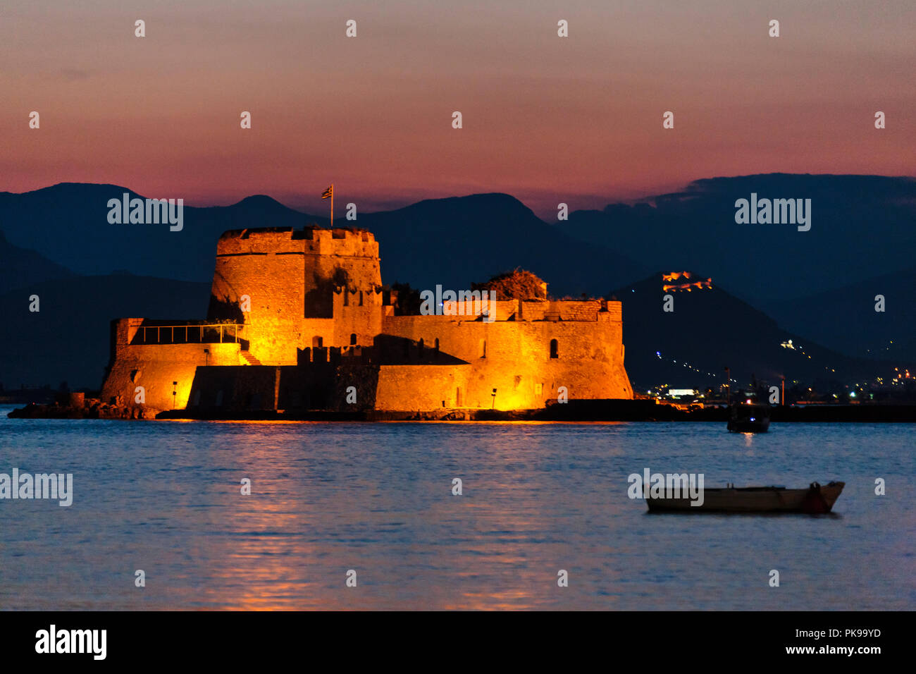 Night greek boat hi-res stock photography and images - Alamy