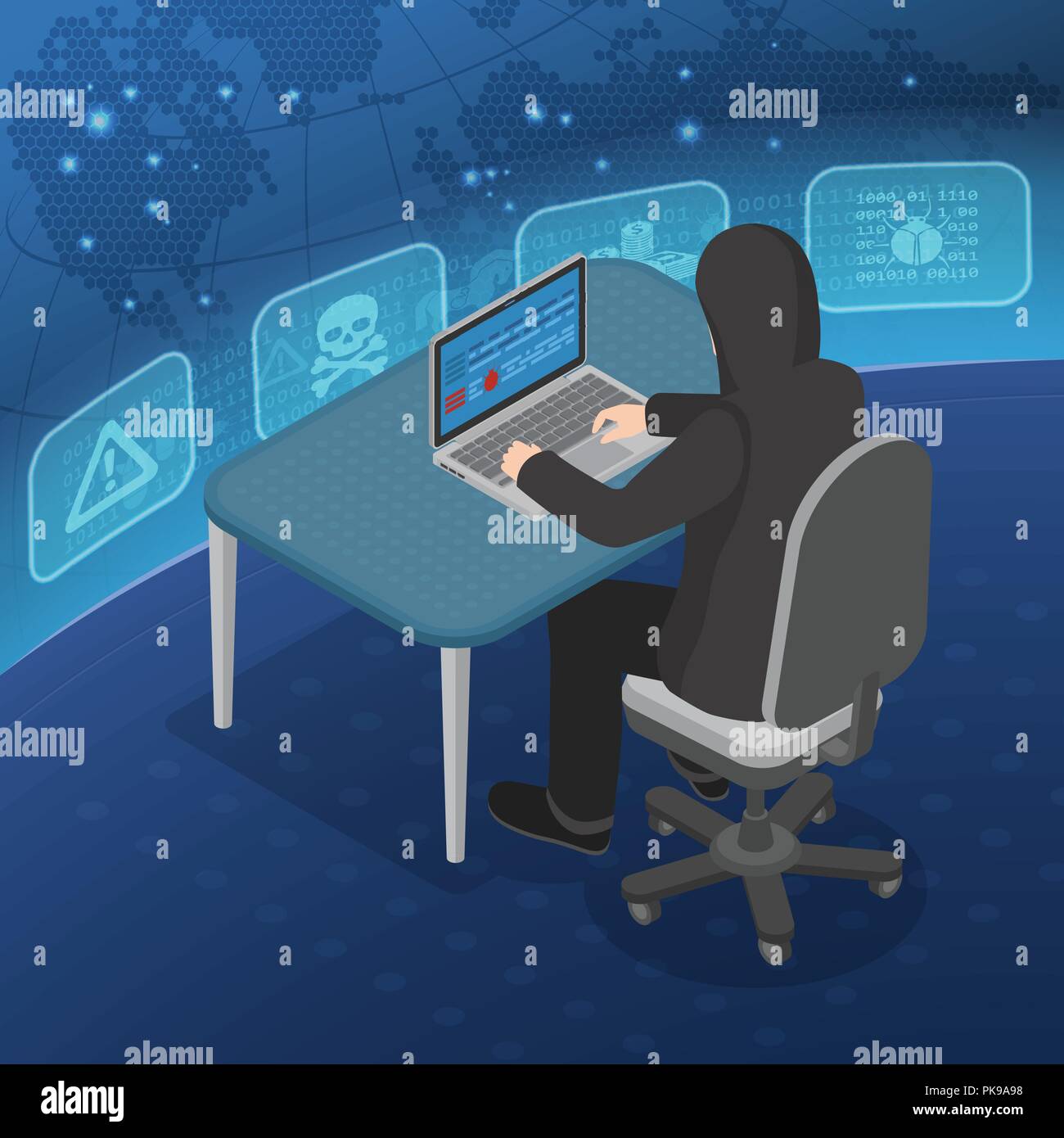 Hacker Activity Isometric Concept Stock Vector Image & Art - Alamy