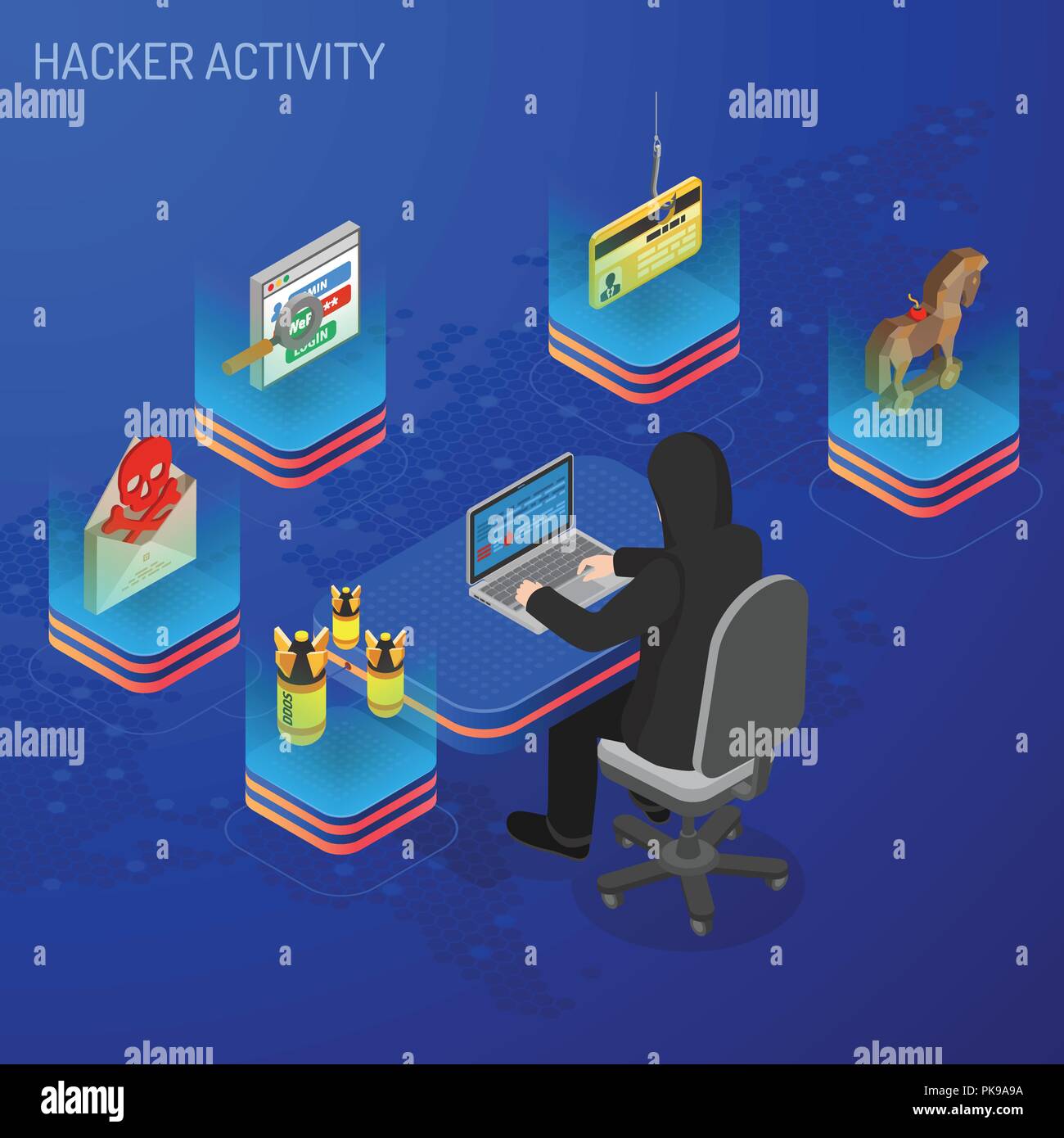Cyber crime concept 3d Stock Vector Images - Alamy
