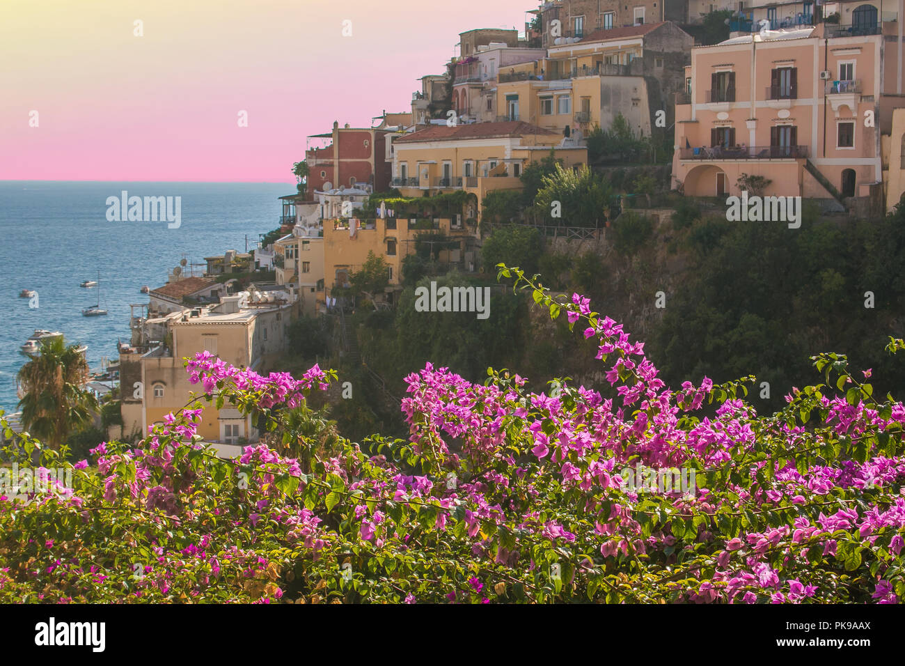 Positano beach sunset hi-res stock photography and images - Alamy