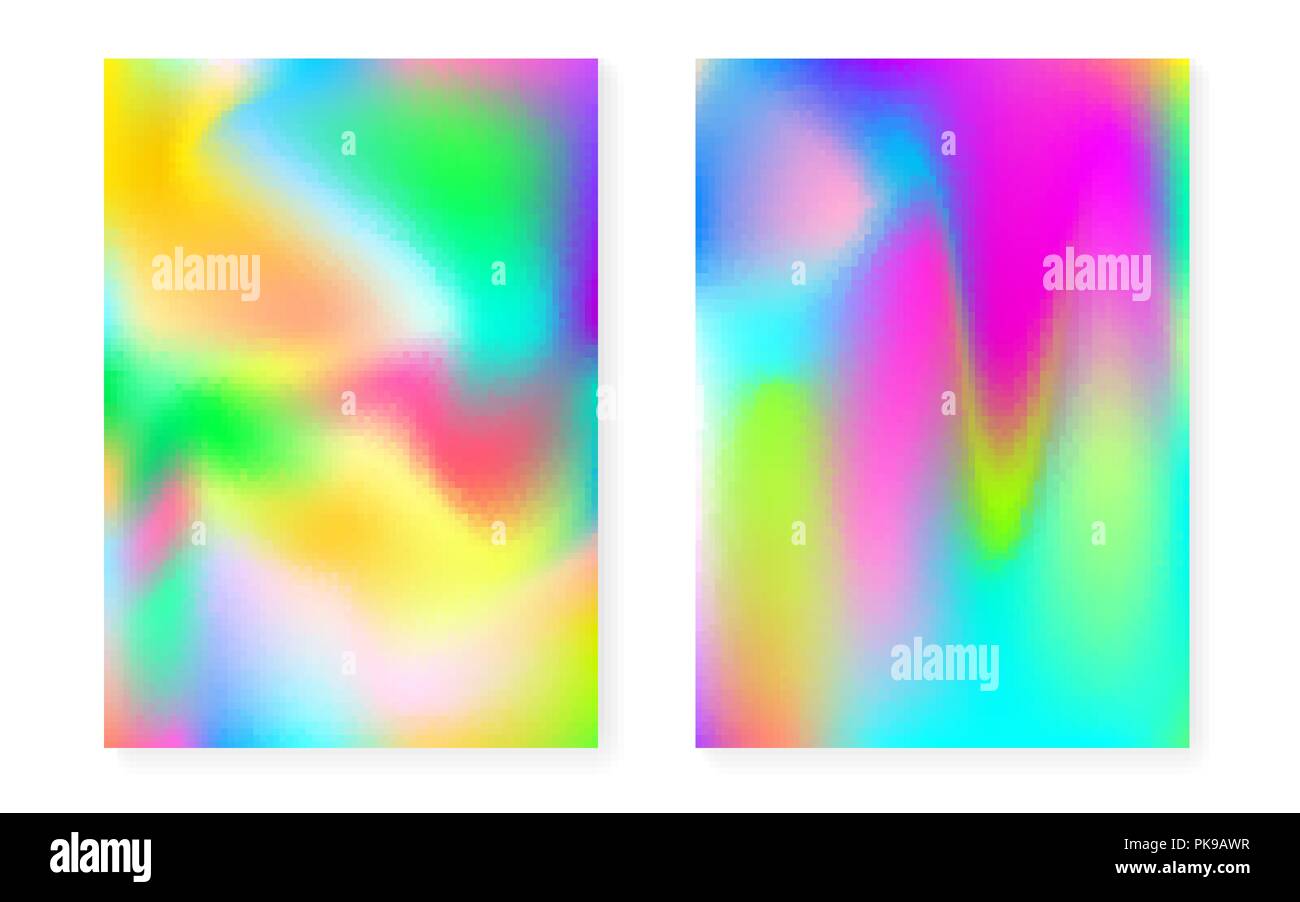 Hologram gradient background set with holographic cover Stock Vector ...