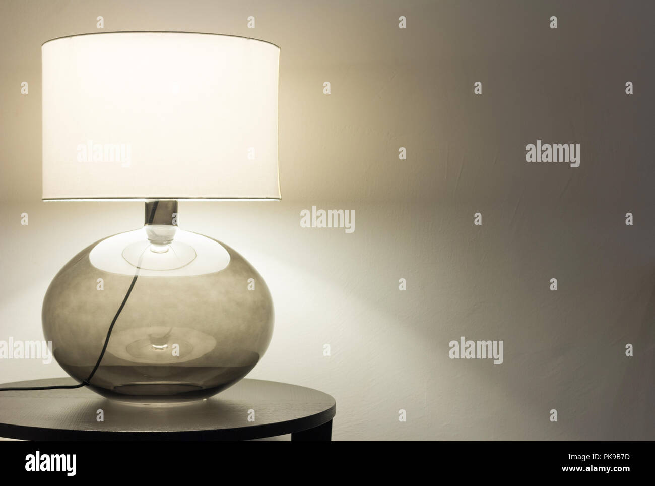Interior of modern house, detail living room, table lamp Stock Photo ...