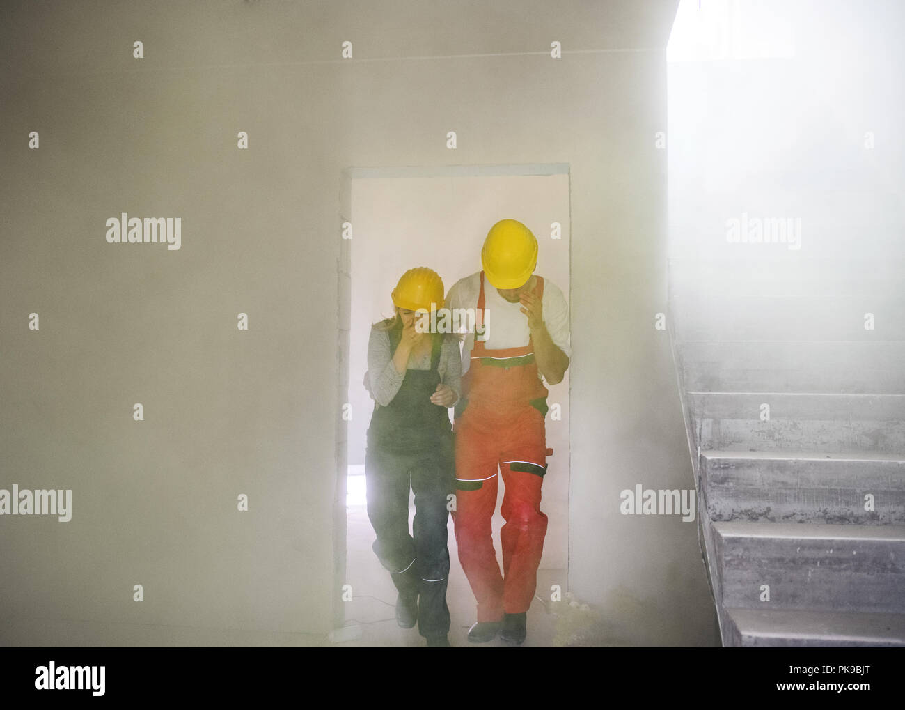 Woman flee house fire hi-res stock photography and images - Alamy
