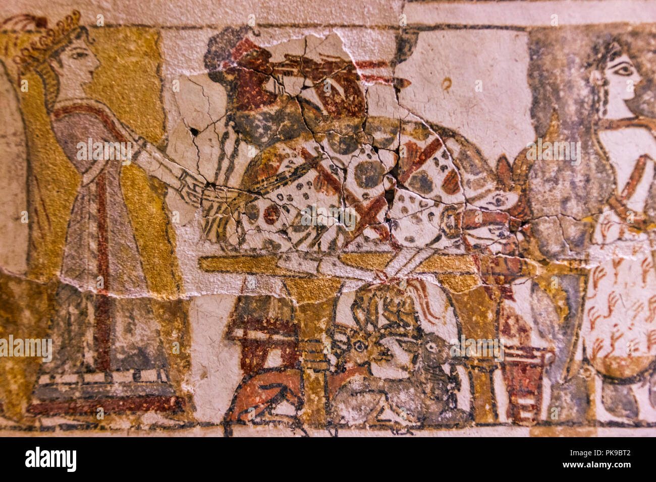 Mural, Heraklion museum, Crete Island, Greece Stock Photo - Alamy