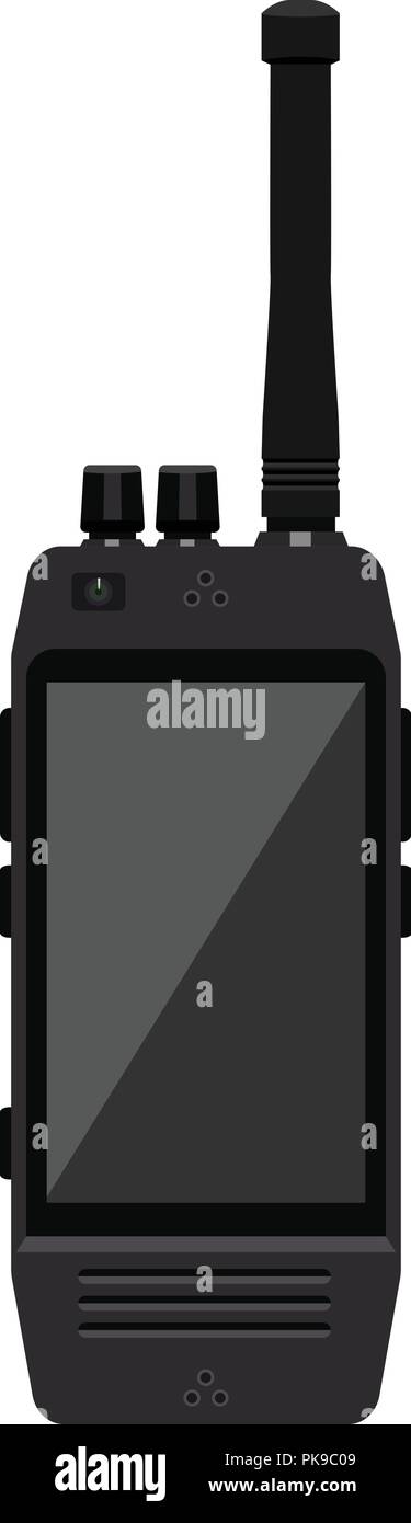 Modern Portable handheld radio icon with large touch screen. Flat and ...