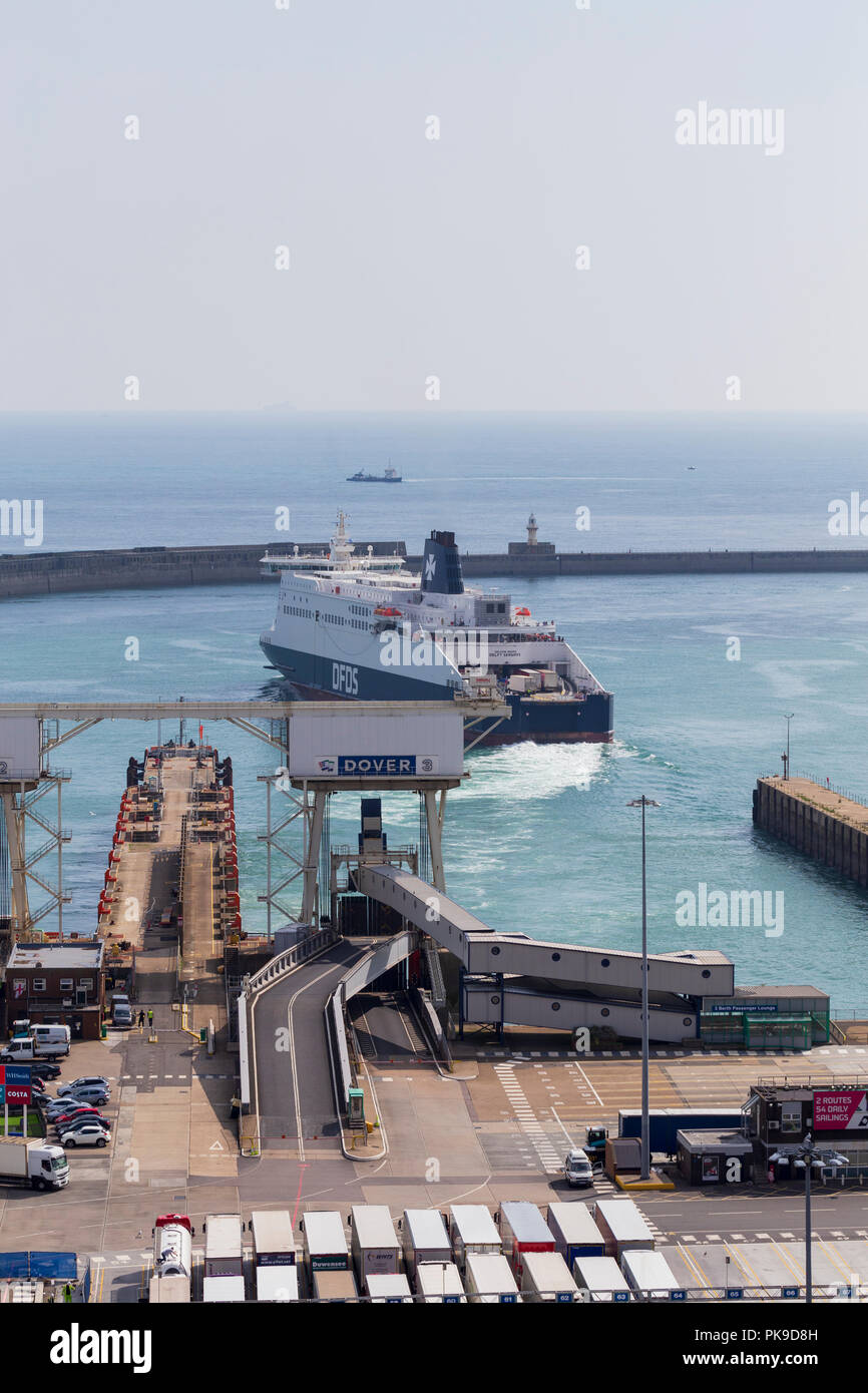 DFDS Cross-Channel Ferry Departing Port of Dover for France Stock Photo ...