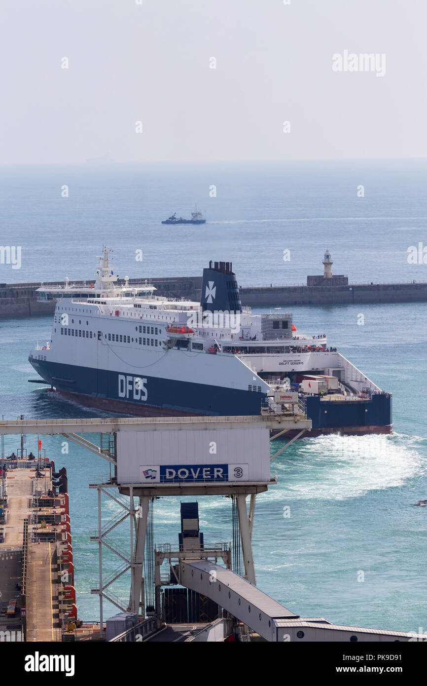 DFDS Cross-Channel Ferry Departing Port of Dover for France Stock Photo ...