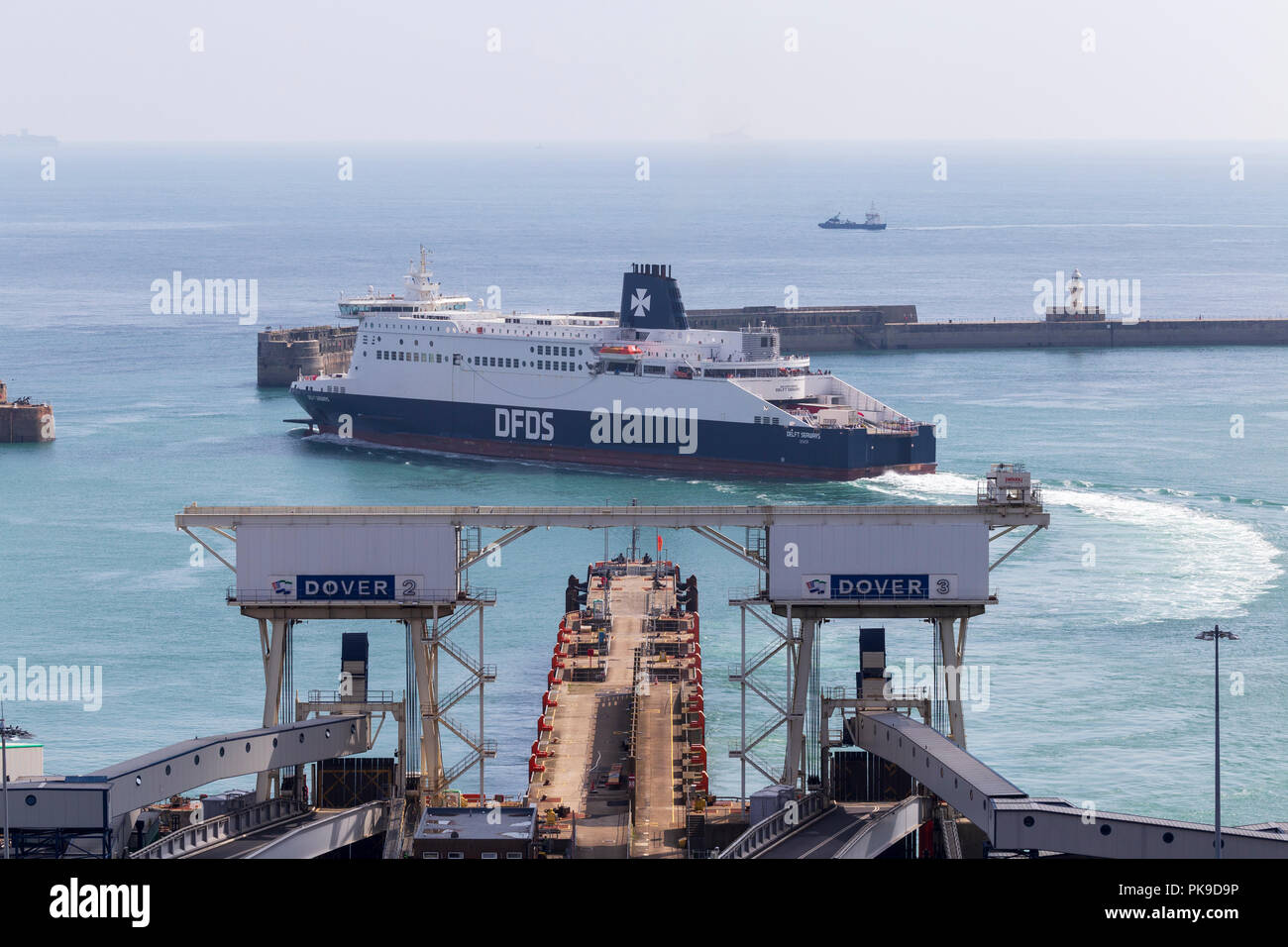 DFDS Cross-Channel Ferry Departing Port of Dover for France Stock Photo ...
